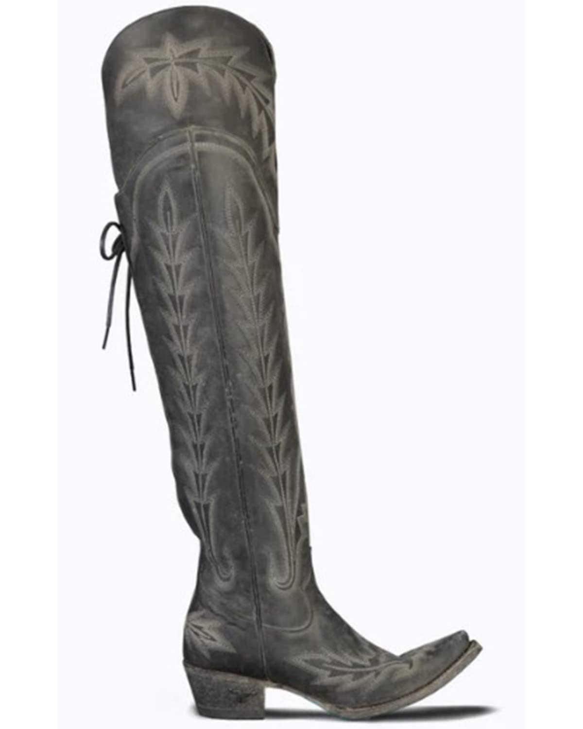 Lane Women's Lexington Leather Tall Western Boot Snip Toe Jet Black 7 M US