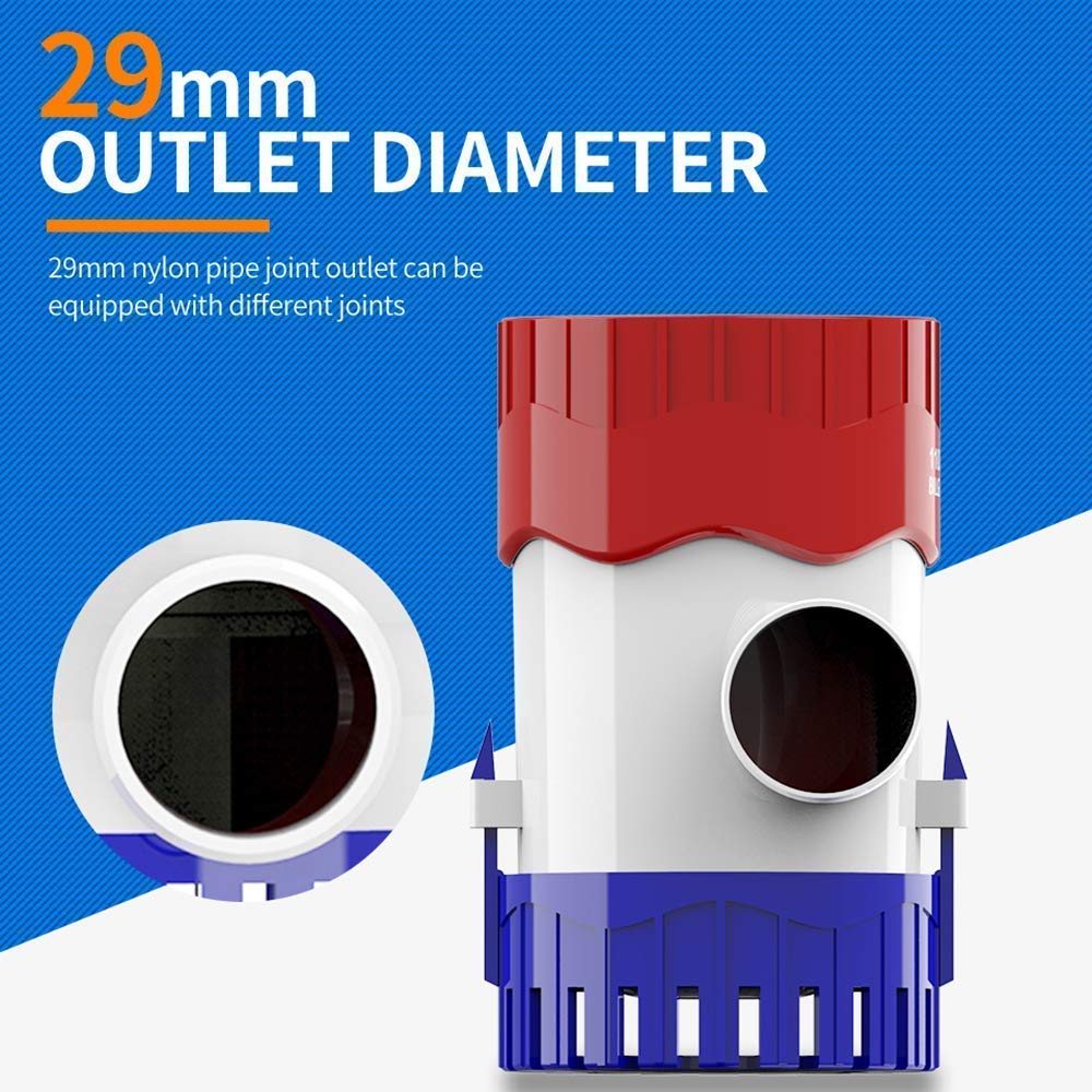 MAKERELE Submersible Boat Bilge Water Pump 12V 1100GPH with Automatic Boat Bilge Pump Float Switch 12V 24V 32V