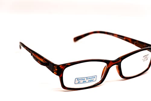 OPTI-CLIP Reading Glasses with Pocket Clip for Men and Women Lightweight Eyeglasses (Brown, 2.25)