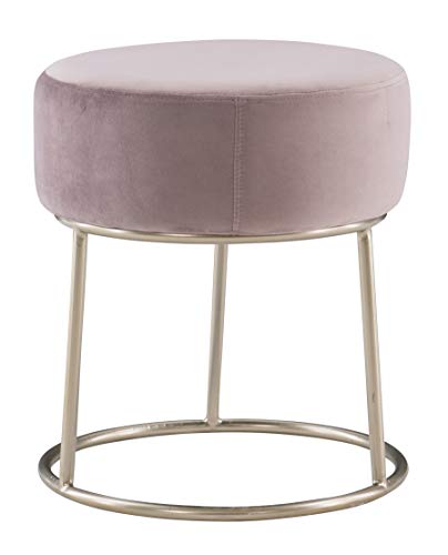 Linon Pink and Gold Vanity and Accent Dalilah Stool