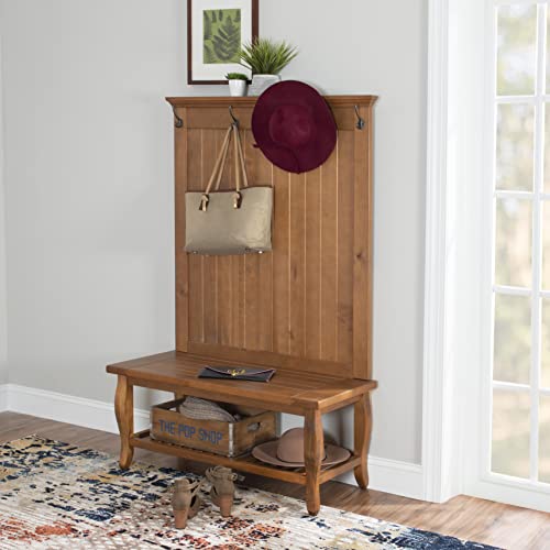 Linon Santa Fe Hall Tree, 40"W x 17.99"D X 64.02"H, Natural