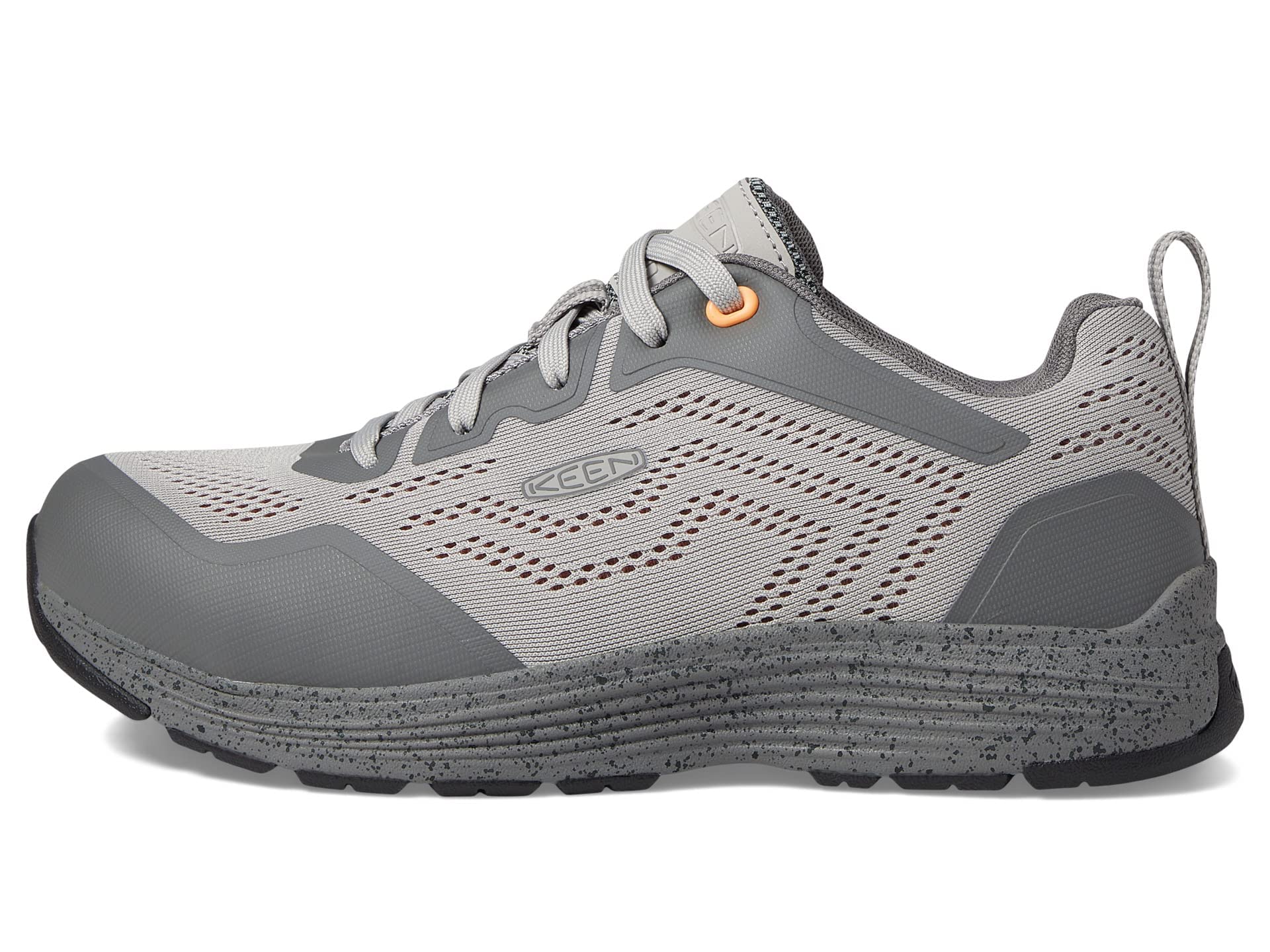 KEEN Utility Women's Sparta 2 Low Height Alloy Toe ESD Industrial Work Shoes, Drizzle/Papaya, 9 Wide