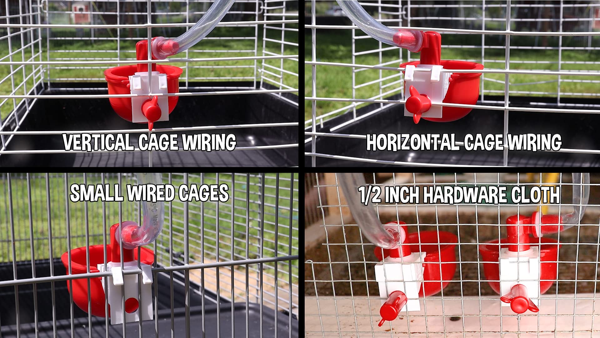 RentACoop DIY Automatic Chicken Waterer Cups for Any Chicken Watering System - Suitable for Tubing, Hardware Cloth, Buckets, Barrels, and More - Easy to Clean with Removable Cup Inserts - 7 Pack