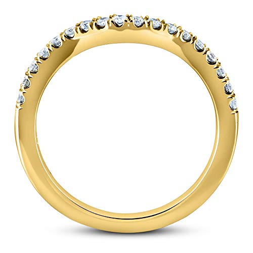 Kobelli Lab Grown Diamond Womens Curved Wedding Band 1/5 CTW 14k Yellow Gold (DEF/VS), 6