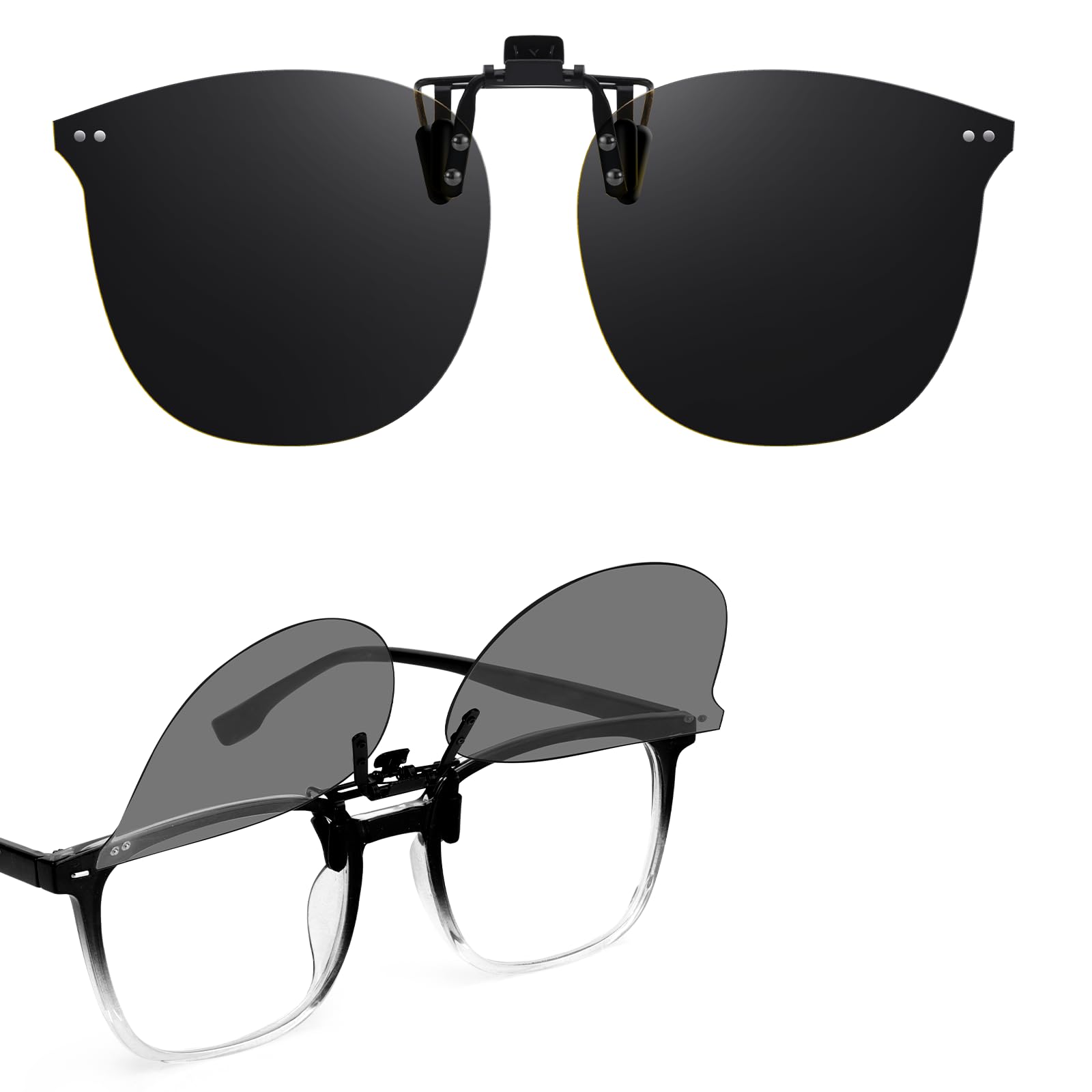Trysee Clip on Sunglasses Over Prescription Glasses for Men Women Polarized Flip Up for Eyeglasses Anti Glare TS3167