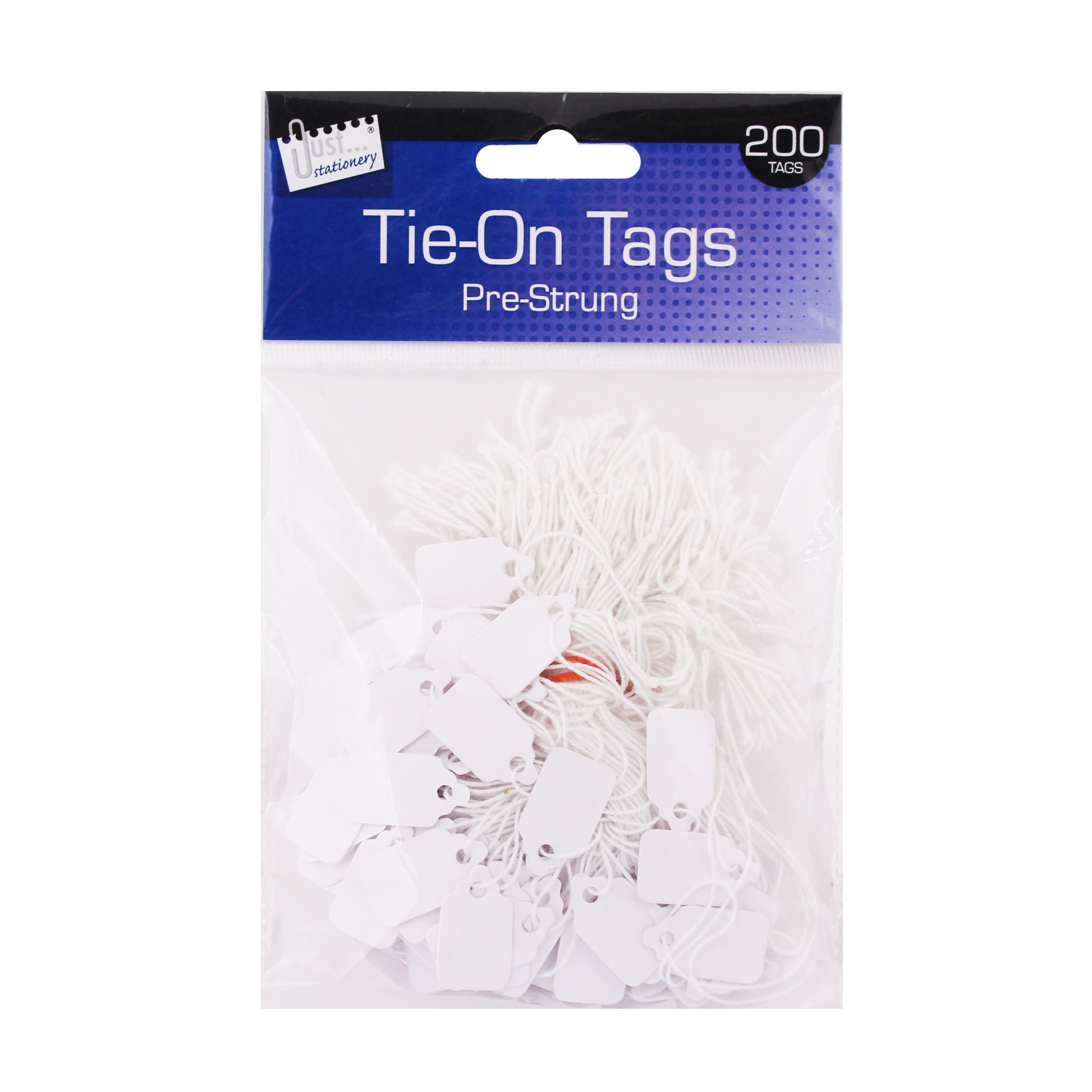 Just stationery 13 x 20 mm Pre Strung Tag (Pack of 200)