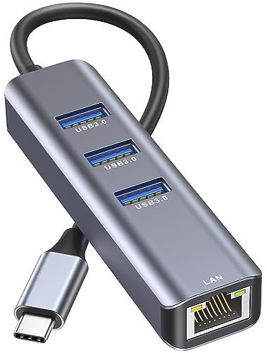 USB C to Ethernet Adapter, Vilcome RJ45 to USB C Thunderbolt 3/Type-C Gigabit Ethernet LAN Network Adapter, Compatible for MacBook Pro 2021/2020/2019/2018/2017, MacBook Air, Dell XPS and More