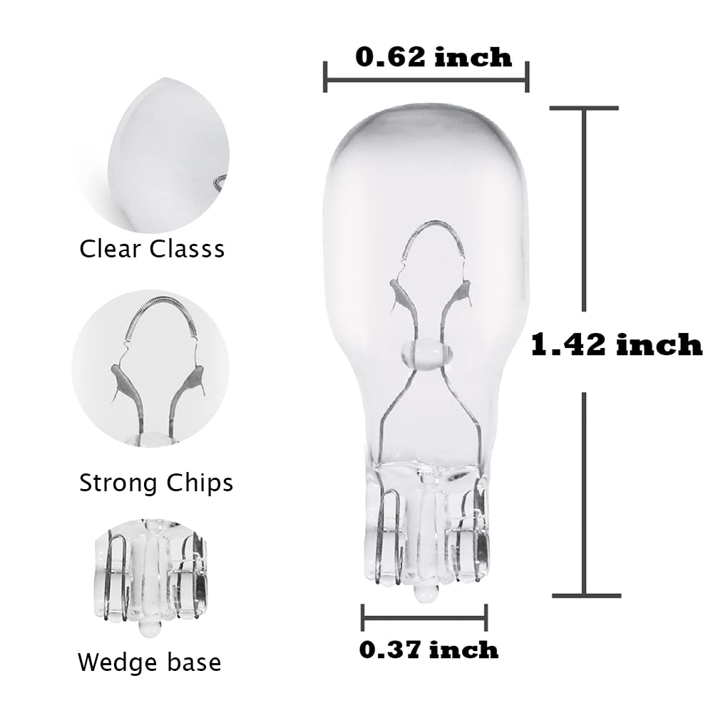 MUQIULIA Landscape Light Bulbs,Low Voltage Light Bulbs, T5 Malibu Bulbs 11W, Garden Light Bulbs 12V, Wedge Base, Landscape Bulbs 10 Pack
