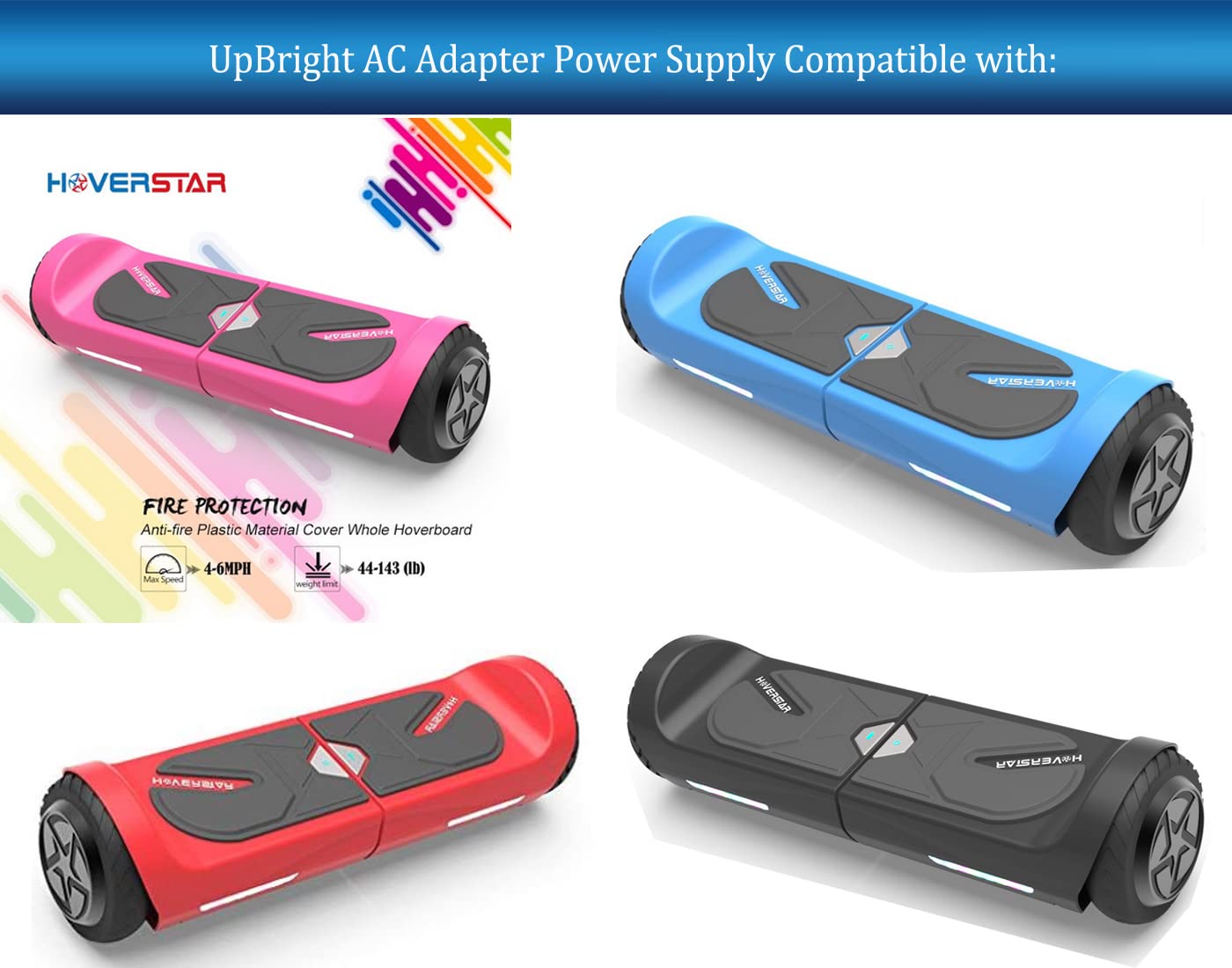 UpBright 29.4V AC/DC Adapter Compatible with Hoverstar 24V 25.2V Lithium Li-ion Battery Pack Kids' 4.5" Two-Wheel CD Coming Data CP2906 DC29.4V 0.6A 29.4VDC 600mA Power Supply Cord Charger w/Barrel