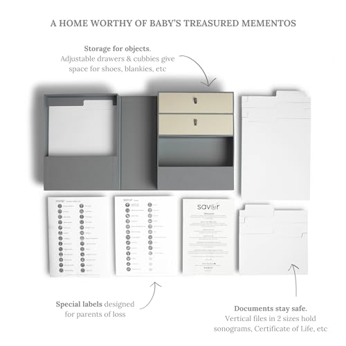 Savor | Baby Loss and Remembrance Keepsake Organizer | The Baby Remembrance Keepsake Box Provides a Special Memorial for a Beloved Baby, Angel Pregnancy or Infant Loss