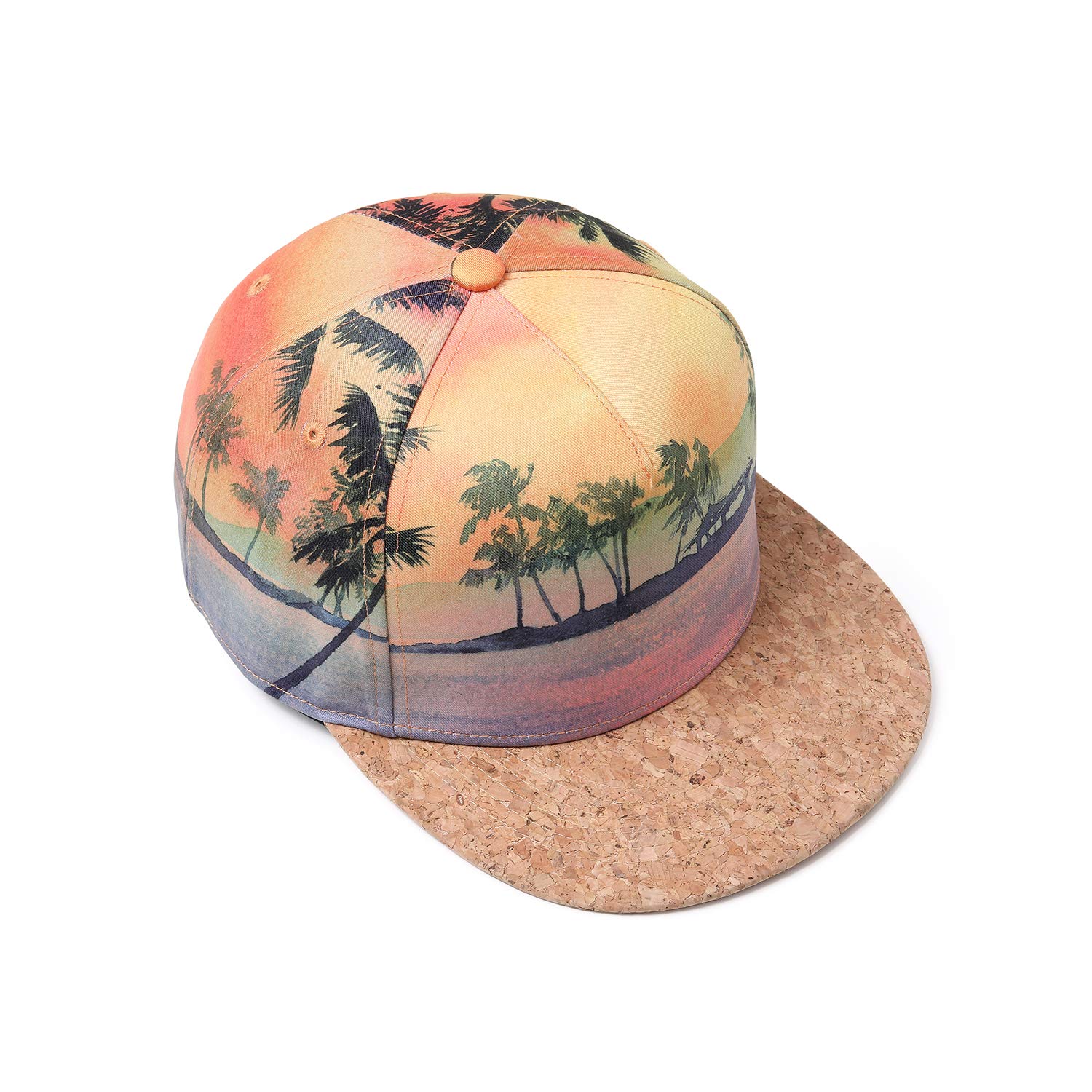 NUZADA Snapback Hats for Men Flat Bill Hat Hip Hop Style Originales Print Adjustable Flat Brim Baseball Cap Yellow
