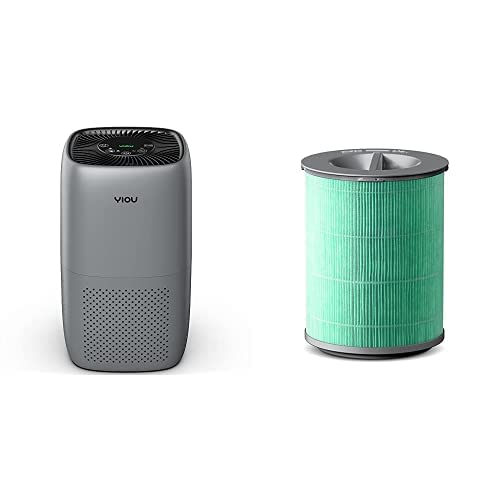 YIOU Air Purifier, Grey & Air Purifier S1 Replacement Filter, Green