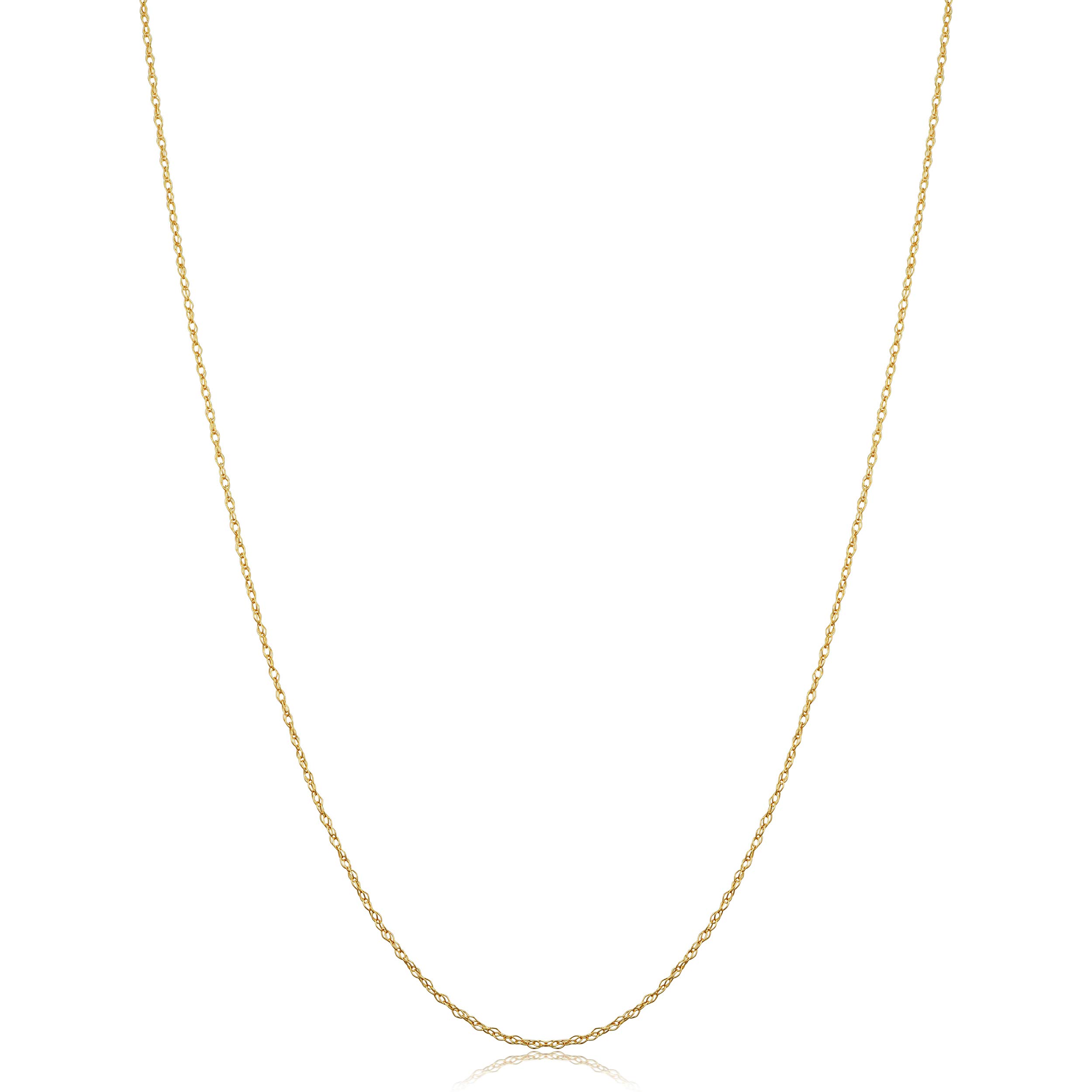 Kooljewelry 10k Yellow Gold Rope Chain Pendant Necklace (0.7 mm, 18 inch)