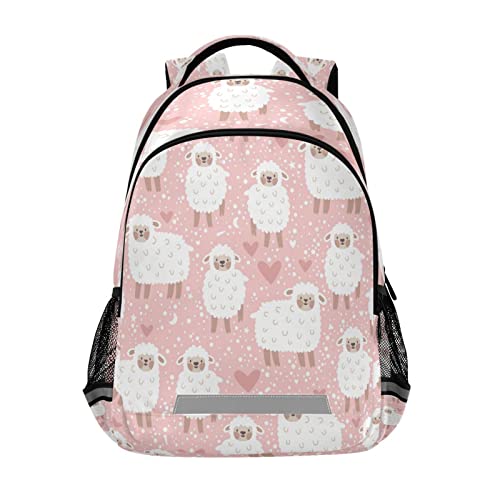 Vozoza Cute Sheep Backpack for Girls Kids Boys School Bookbags,Student Laptop Backpack Carrying Bag Casual Lightweight Travel Sports Day Packs