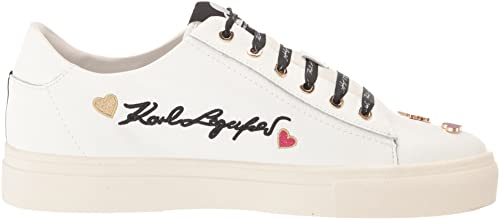 Karl Lagerfeld Paris Cate Shoes β Sneakers for Women with Iconic KLP Pins, Bright White, 11
