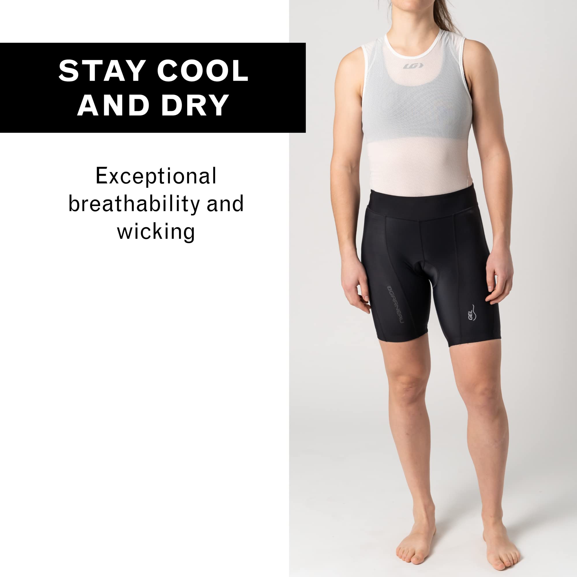 Louis Garneau, Women’s Classic Gel Bike Shorts with Padding, Black, Medium