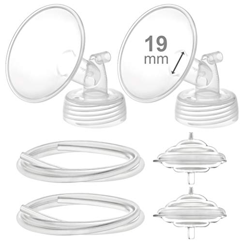 Maymom Pump Parts Compatible with Spectra S2 Spectra S1 9 Plus Breastpump Not Original Spectra Pump Parts Replace Spectra S2 Accessories and Spectra Flange. Inc Flange Backflow Protector Tubing (19mm)