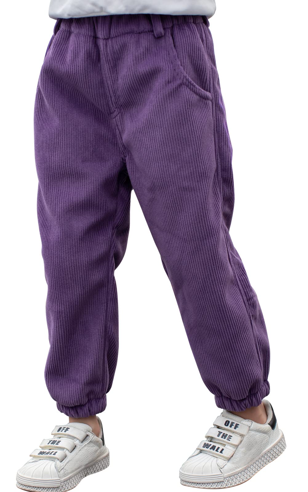 Kids Girls Harem Long Pants Bloomers Corduroy Trousers Loose Tracksuit Bottoms Purple, 4-5 Years