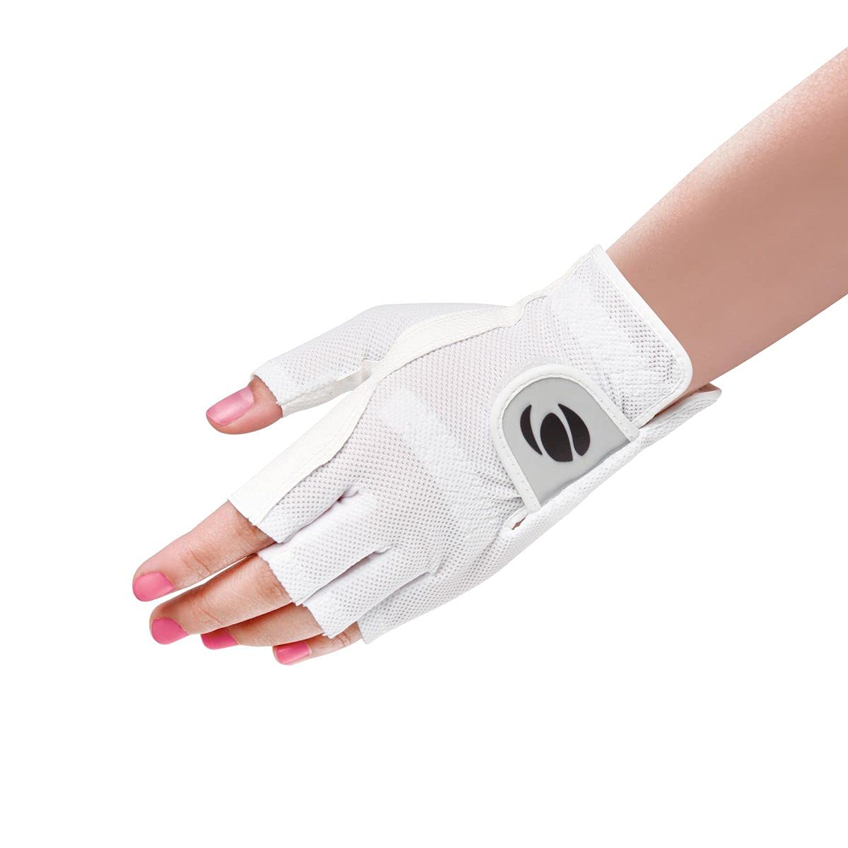 Orlimar Allante Half-Finger Golf Glove - Womenβs Left Hand Large (for Right-Handed Golfer),White