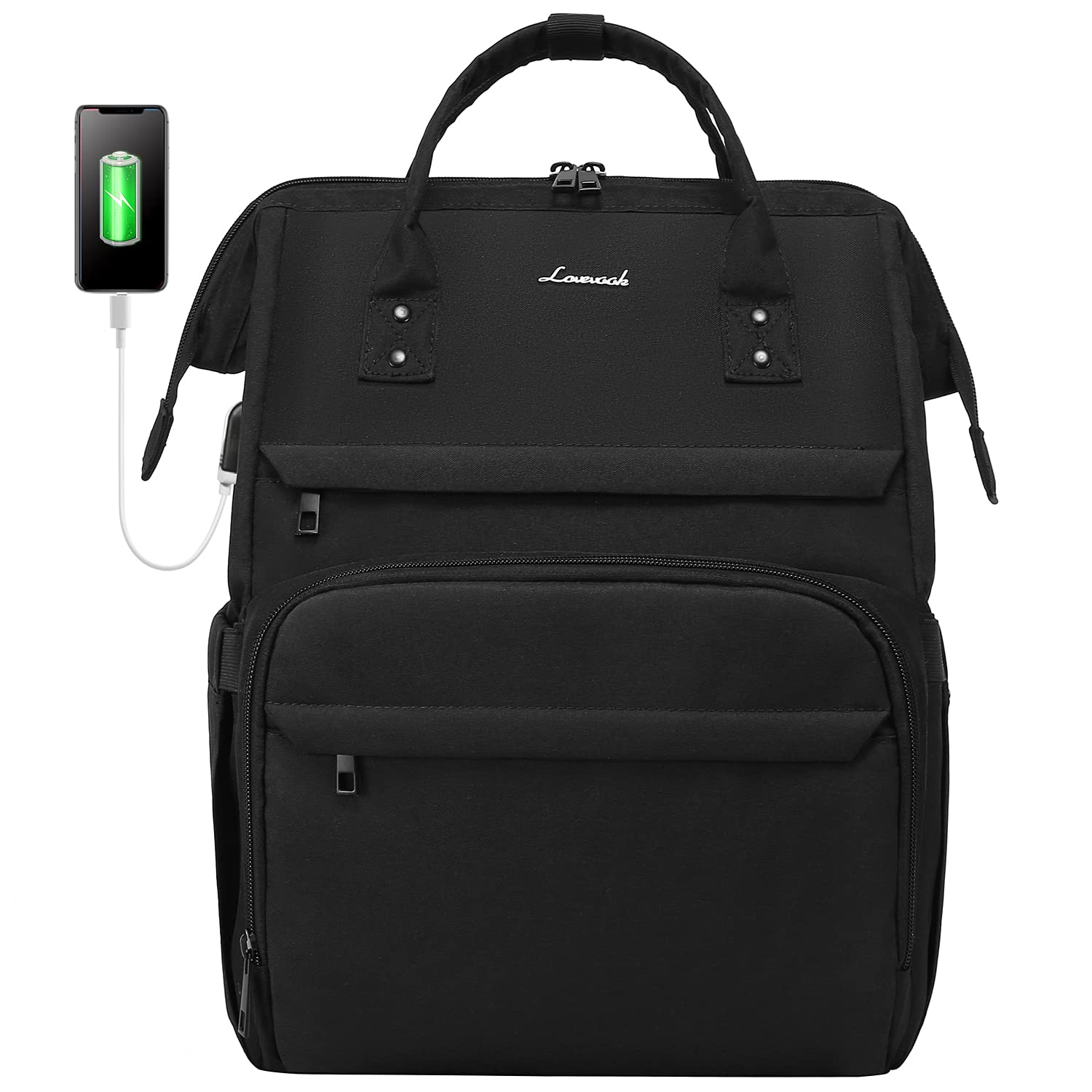LOVEVOOK Laptop Backpack for Women, 17 Inch Work Travel Bag Computer Bags Teacher Doctor Nurse Backpack Purse, College Backpack (Upgraded), Gray