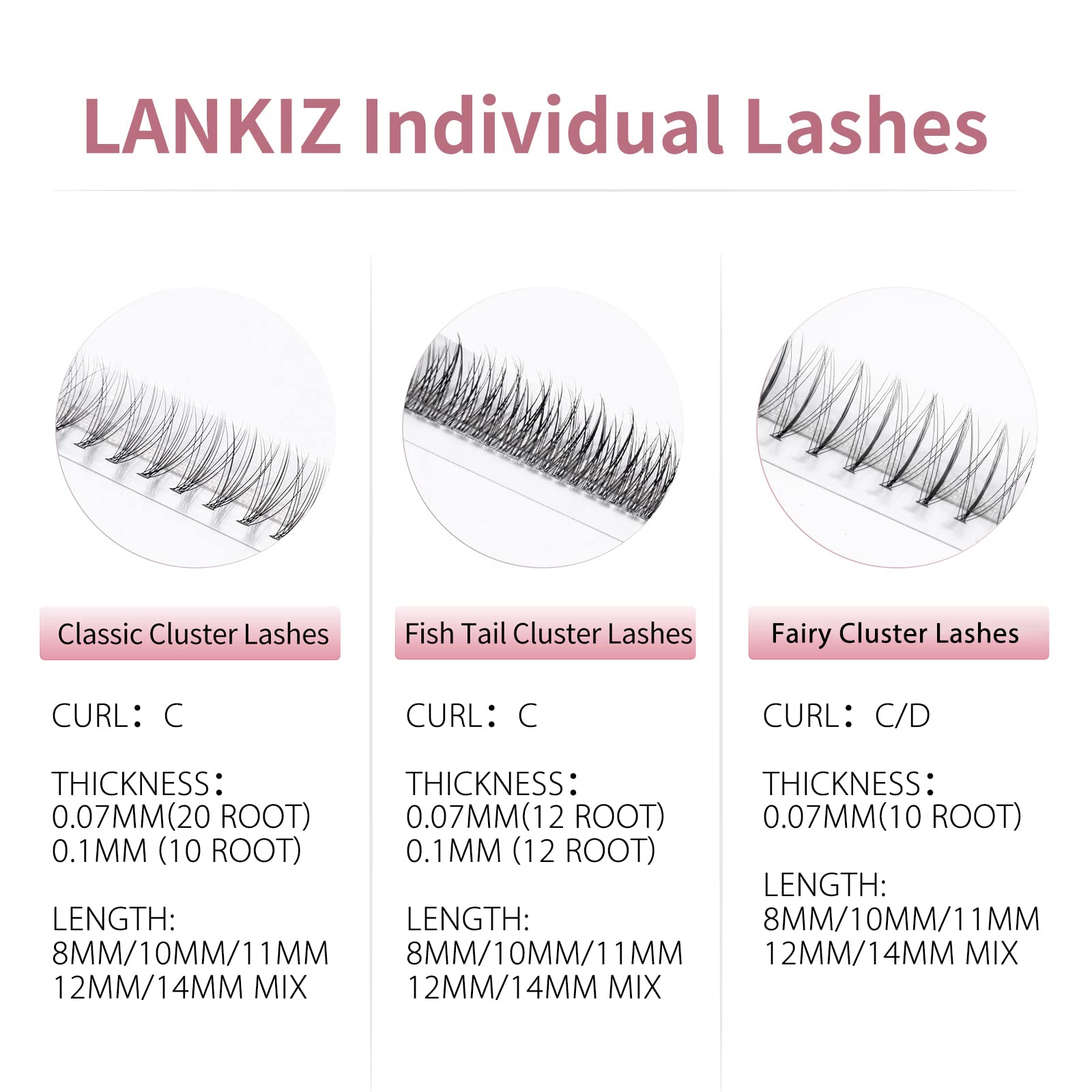 LANKIZ Lash Clusters DIY Lash Extensions Individual Lashes Natural Eyelash Clusters Extensions 160PCS (Cluster-27)