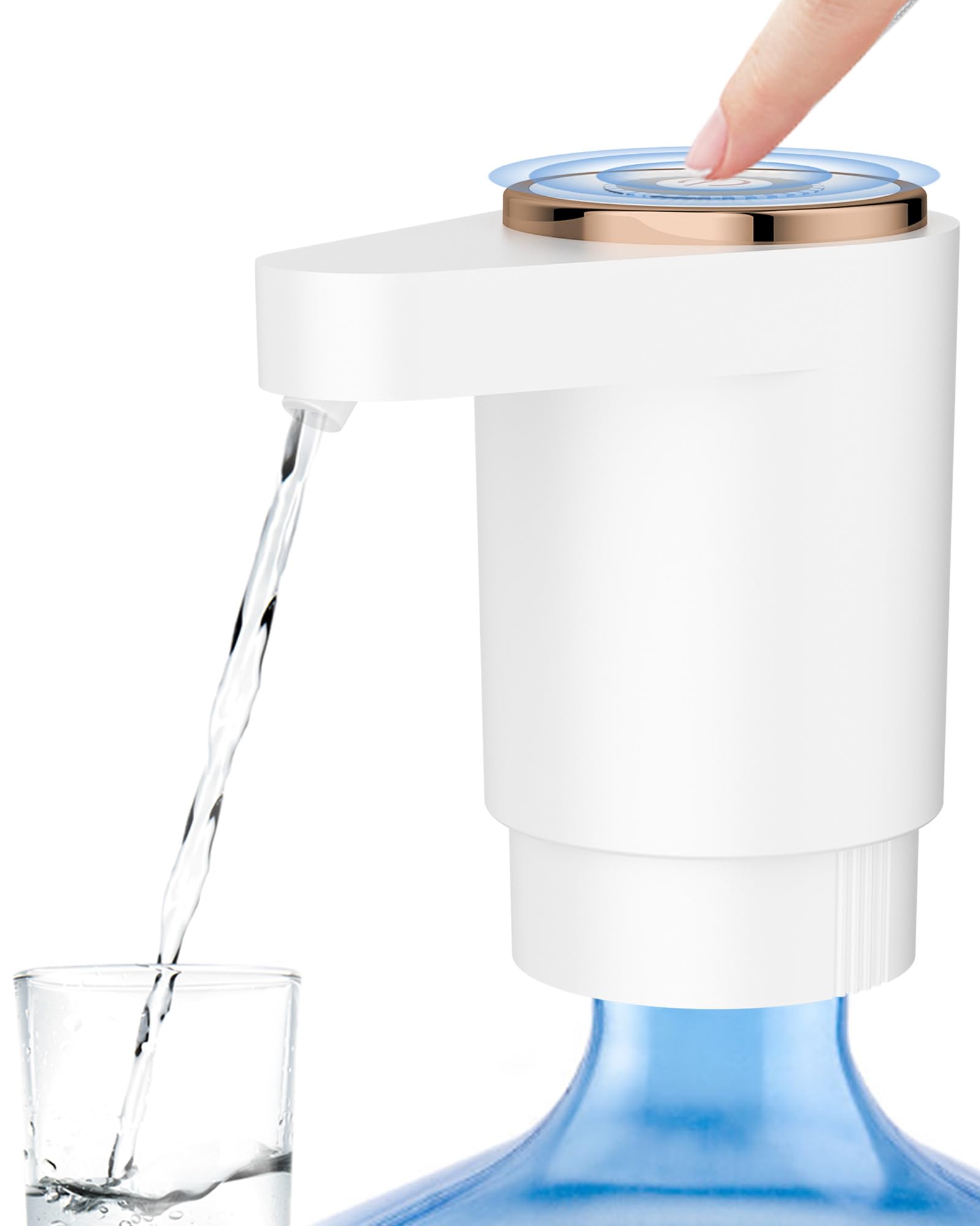 Water Bottle Pump, Portable Electric Water Dispenser Pump for 5 Gallon Bottles - USB Charging, Automatic Switch, Rechargeable Battery for Home Kitchen Room Camping