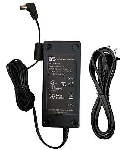 UL Listed 12V 5A AC/DC Adapter Compatible with FSP AD060DIBAN2-LJ25 FSP060-DIBAN2 9NA0605300 9NA0605375 FSP060DIBAN2 FSP060-DBAE-1 FSP060-DBAB11 DPS-60PBA 12.0VDC 5000mA 60W Power Supply Cord Charger