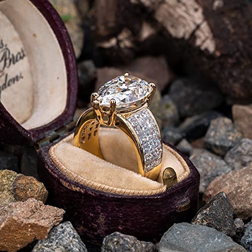 Obeon Water Drop Pear Shaped Zircons Ring for Women Micros Diamond Inlay Ring Wedding Anniversary Birthday (Box Not Included), 6