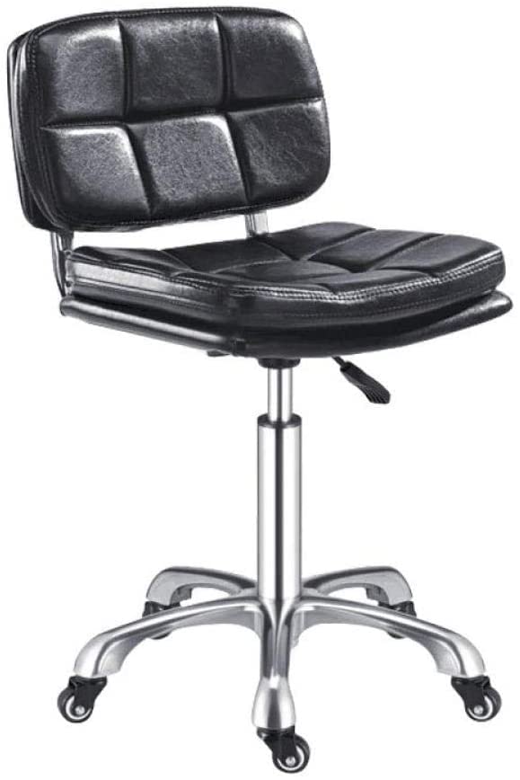 Swivel Bar Stool Therapy Stool on Wheel,Physique Saddle Stool with Blue PU Synthetic Leather Seat,Adjustable Height 48-58 cm,Supported weight 160 Kg,Stool Chair Officefor Beauty Salon Kitchen Spa,Adju