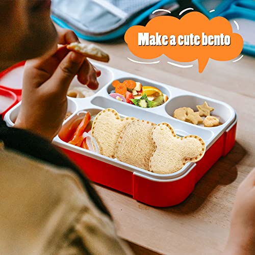 Sandwich Cutter and Sealer 12 Pcs - Fruit Vegetable Cutter Shapes - Bread Decruster Sandwich Pancake Uncrustables Maker DIY Cookie Cutters for Kids Lunch Bento Box - Heart Square Circle Mickey Mold