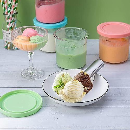 VRINO Creami Containers, for Ninja Ice Cream Maker Cups,16 OZ Creami Pint Dishwasher Safe,Leak Proof for NC301 NC300 NC299AM Series Ice Cream Maker