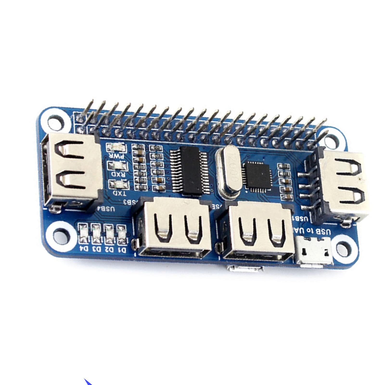 USB HUB HAT Expansion Board Onboard USB to UART for 4 B/3 B+/3 B/Zero/Zero 4 USB Ports USB2.0/1.1 USB Expansion Board
