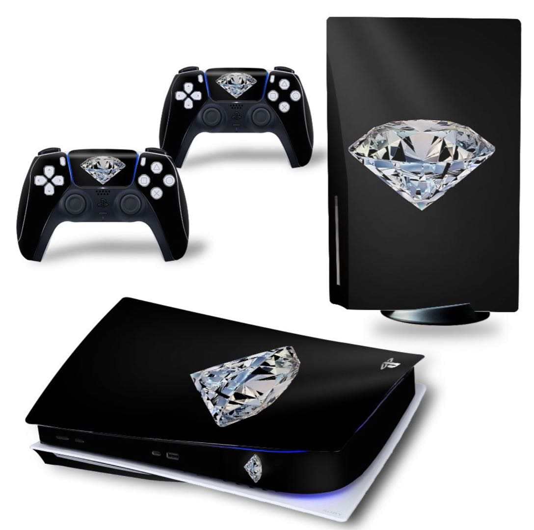 PS5 Skin for Console and Controllers, Disc Edition, (Diamond design) Skin/Wrap Accessories (Diamond) PlayStation 5