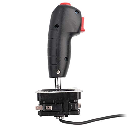 Schellen Flight Joystick, Plastic Black and Red 8 Way Joystick with Trigger and Top Fire Button for DIY Arcade Game Machine Parts