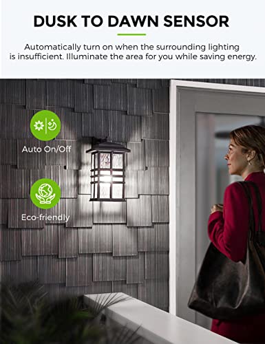 L LOHAS LED Dusk to Dawn LED Light Bulbs, 40W Equivalent LED Outdoor Lighting, Daylight 5000K, Automatic On/Off Outdoor Light, A19 6W Bright Porch Light Bulbs, 500LM E26 for Garage Patio, 4 Pack