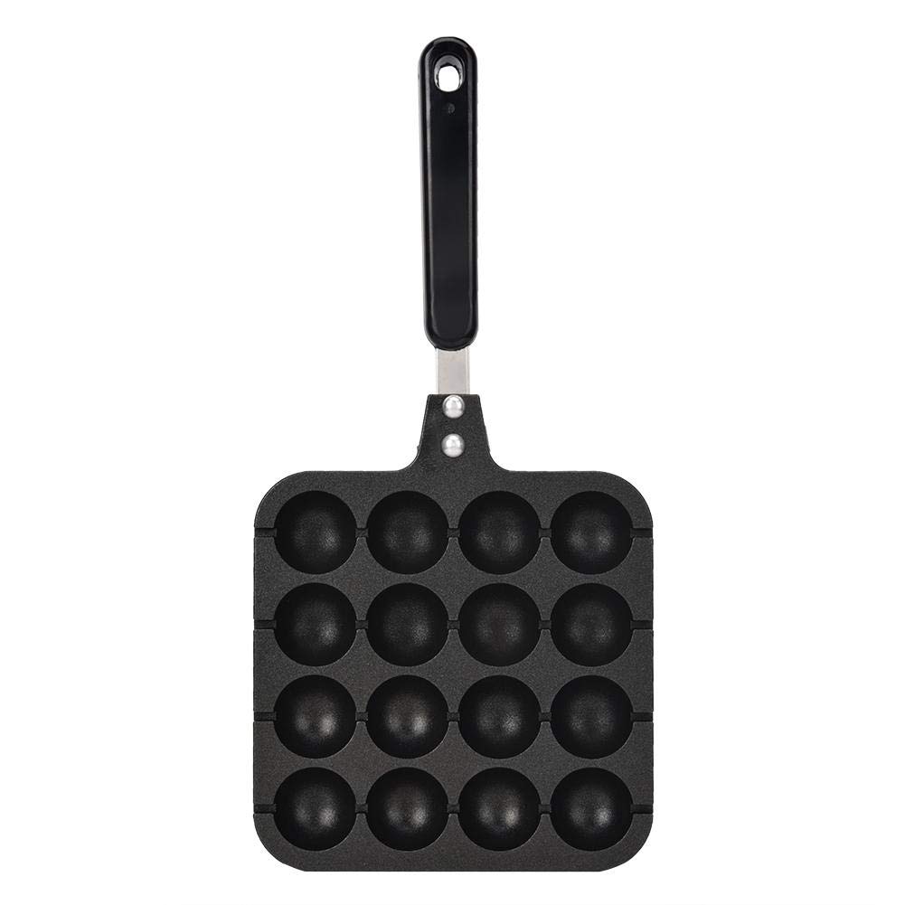 Oubit Takoyaki Grill Pan, 16 Holes Aluminum Non-Stick Grill Pan Plate Cooking Baking Mold Tray for Takoyaki & Round Pancakes Making with Baking Pin