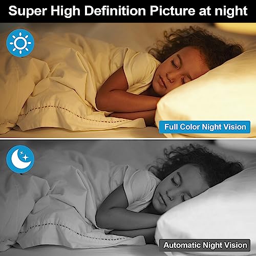 WiFi Camera Indoor Security Camera 2K 5GHz & 2.4GHz 360°Wireless WiFi Cameras for Baby/Elder/Dog/Pet Motion Detection, Audible Alarm, Easy Installation, Compatible with Alexa (1Pcs)