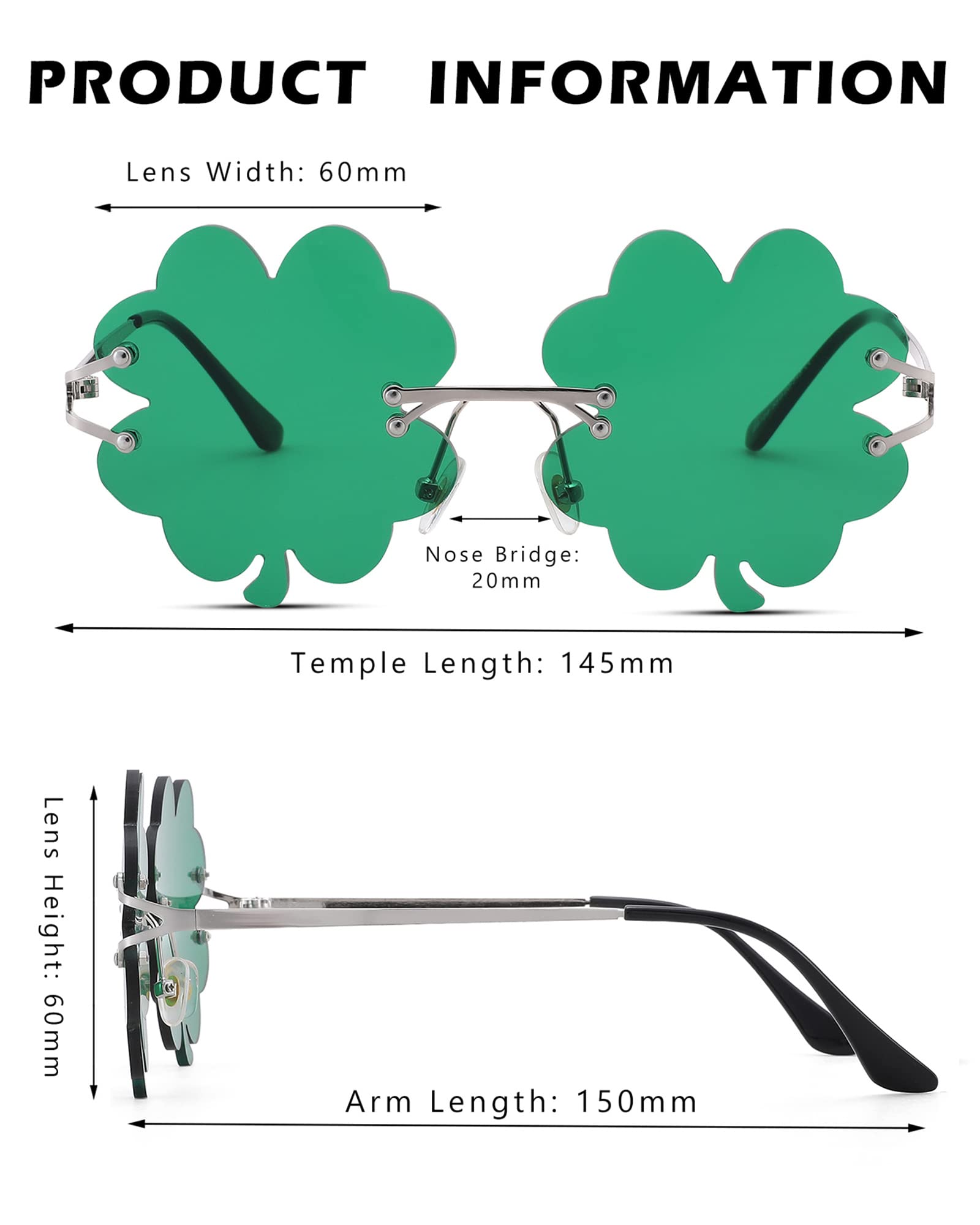 Pro Acme St Patricks Day Shamrock Sunglasses Irish Clover Leprechaun Costume Glasses Saint Patricks Day Accessories (Shamrock)