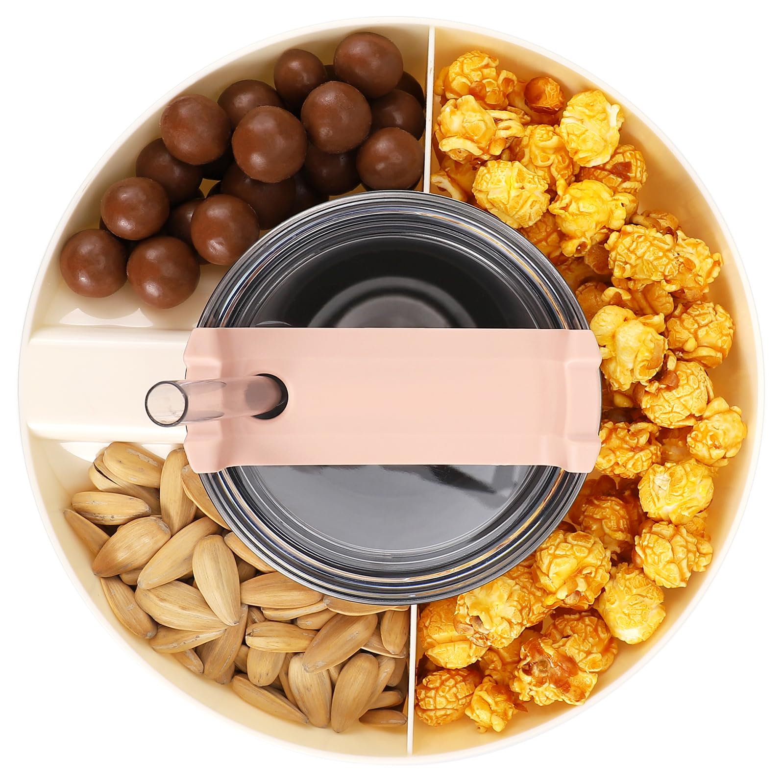 MEETI Snack Bowl for Stanley Cup, Reusable Snack Ring Compatible with Stanley Quencher H2.0 30OZ / 40OZ Tumbler with Handle, Stanley Cup Accessories, Snack Bowl (Cream, 40OZ)