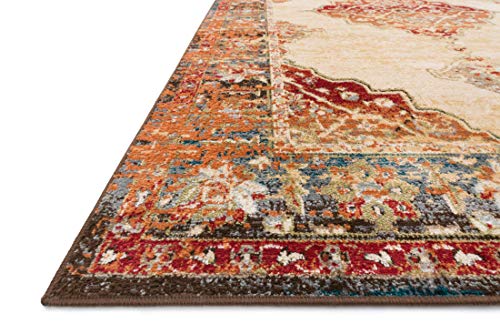 Loloi II Isadora Collection ISA-04 ANT. Ivory/Sunset, Transitional 8'-0" x 10'-0" Area Rug