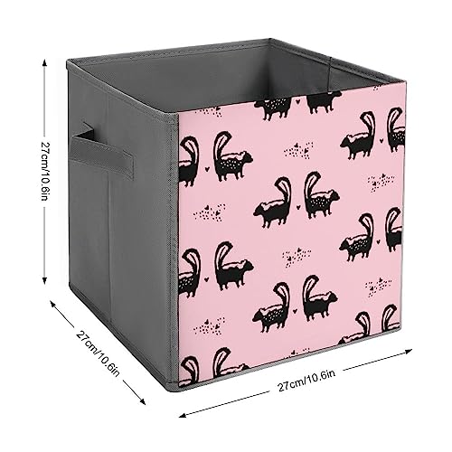 Love Skunks Storage Cubes with Handles Foldable Fabric Bins Organizing Baskets for Shelves Closet