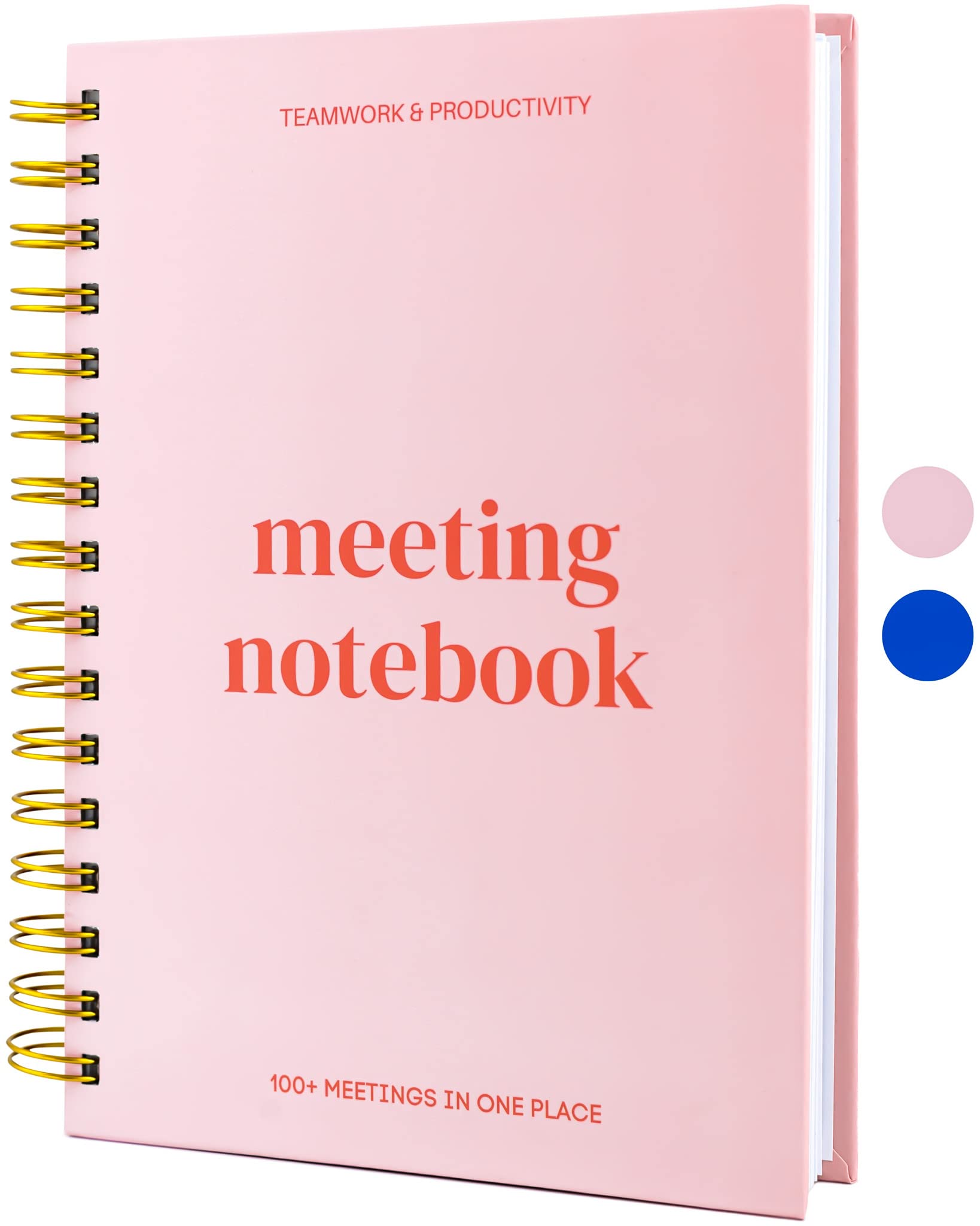 Meeting Notebook for Work Organization - 100+ Meetings Work Notebook For Note Taking - Meeting Notes Notebook For Work - Stay Productive with Meeting Planner Notebook 220 pages l A5 Size 8.5x6”