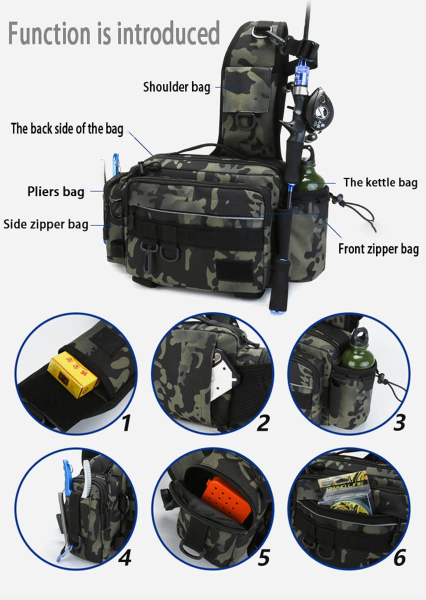 Outdoor Camping Waterproof Backpack Fishing Bag Fishing Gear Bag