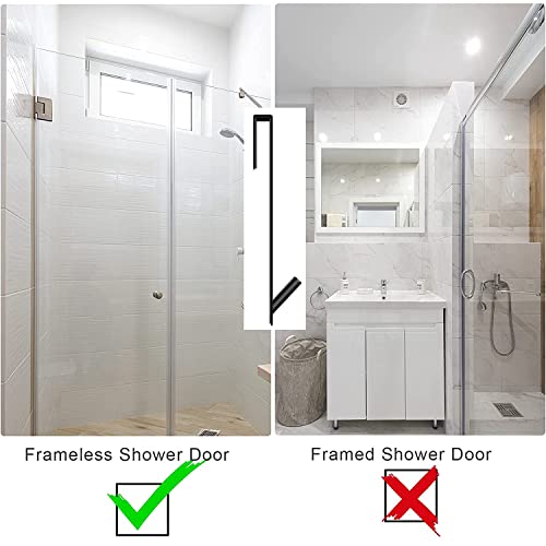 Windefun Stainless Steel Showe Door Hooks,Stainless Steel Powerful Adherive Hooks,for Frameless Glass Bathroom Doors,Can Hang Towels,Bathrobes,Coat Bag etc.