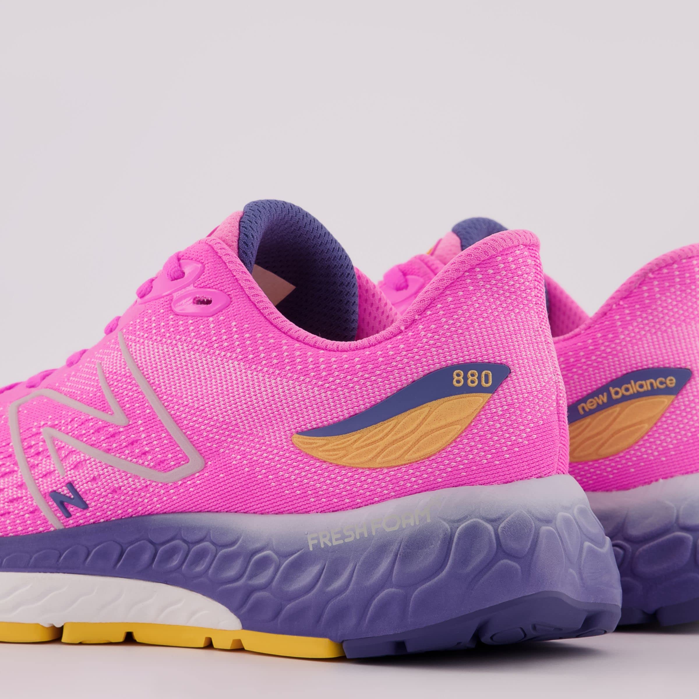 New Balance Women's Fresh Foam X 880 V12 Running Shoe, Vibrant Pink/Vibrant Apricot/Night Sky, 8.5