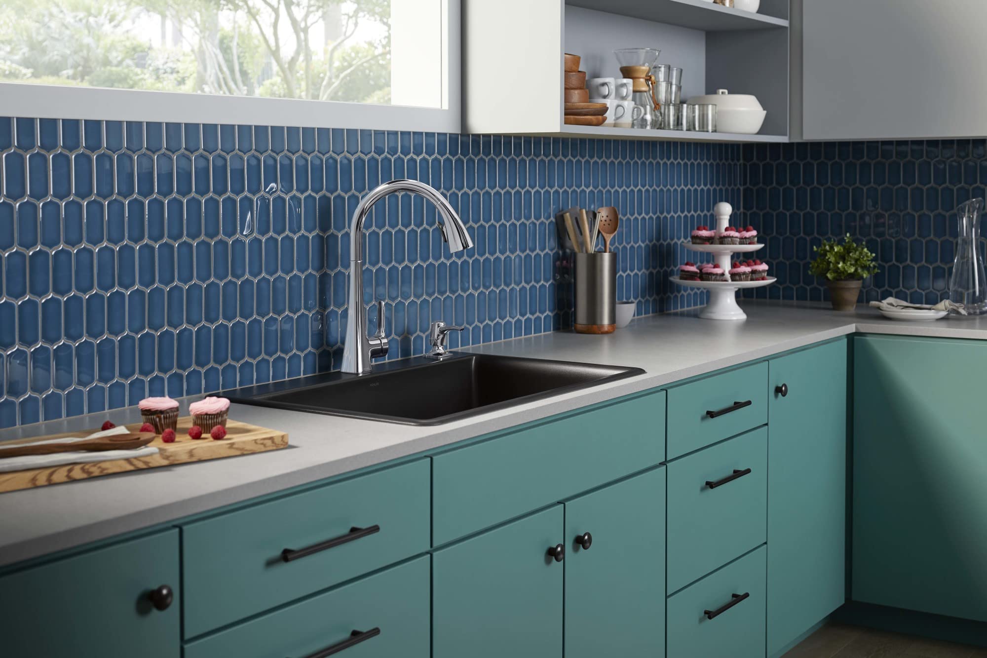 KOHLER R26281-SD-CP Maxton Touchless Pull-Down Kitchen Faucet with Soap Dispenser, Kitchen Sink Faucet with Pull Down Sprayer, Touchless Activation Faucet, Polished Chrome