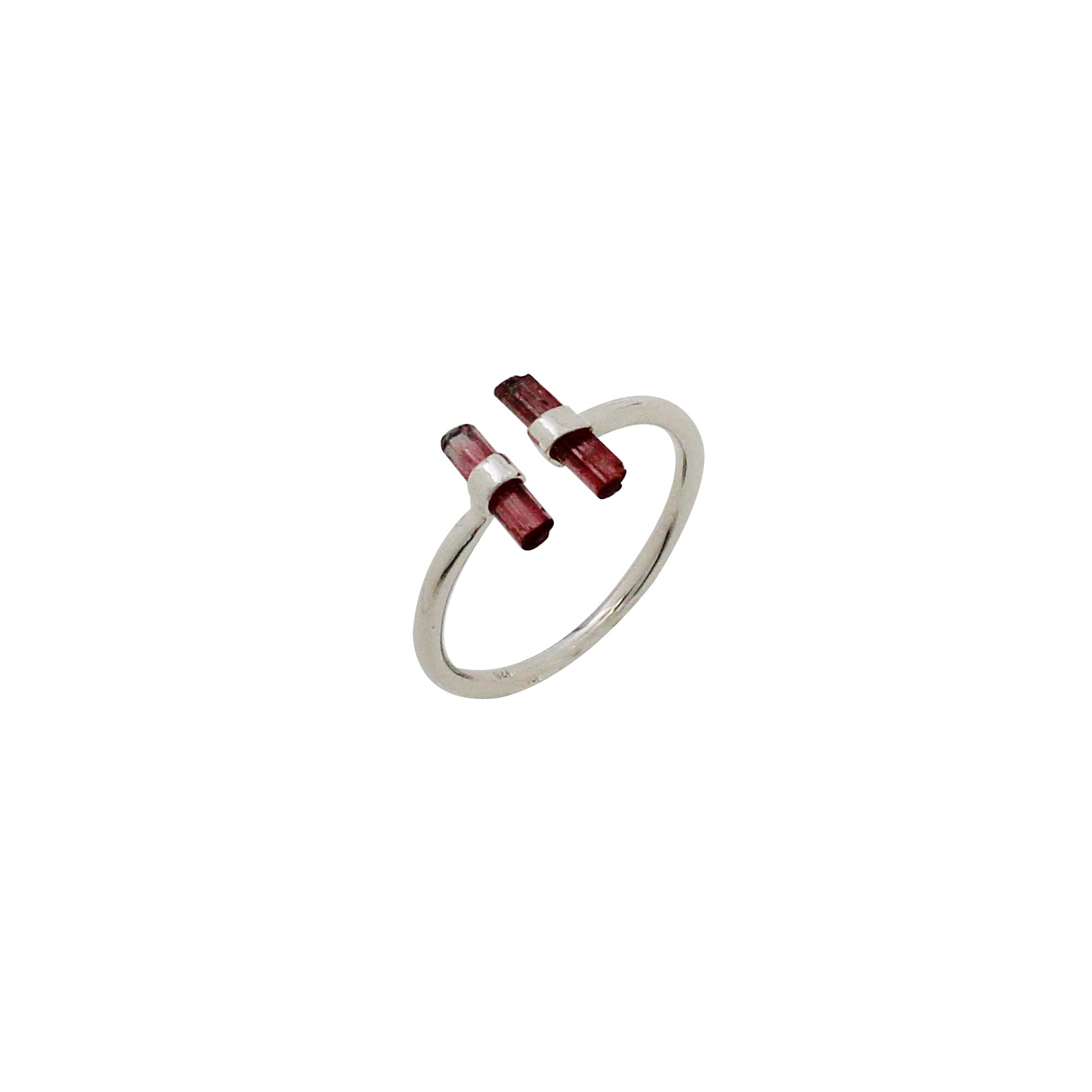 Preciously Mine Watermelon Tourmaline Rings Raw Pencil Rings 925 Silver Rings Women Adjustable Rings Weddings Rings