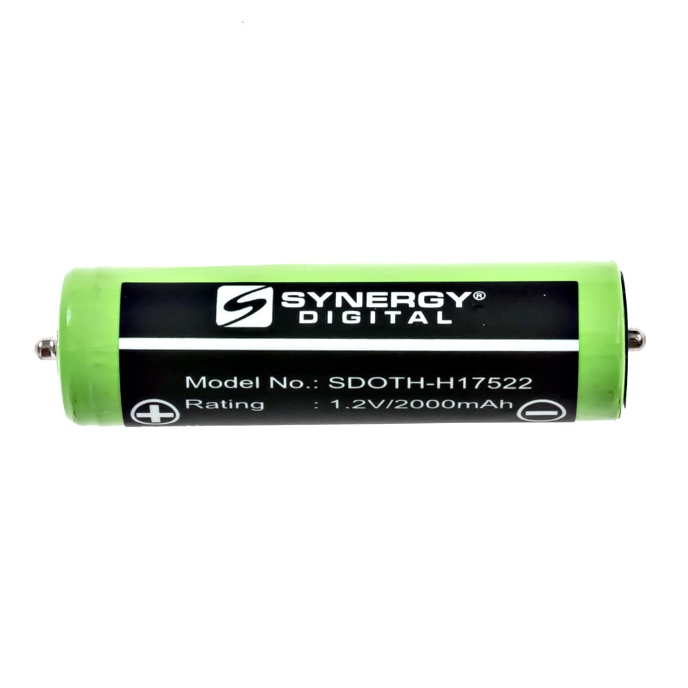 Synergy Digital Shaver Battery, Compatible with Braun Series 3 Shaver, (Ni-MH, 1.2V, 2000mAh) Ultra High Capacity, Replacement for Braun HR-AAUV Battery