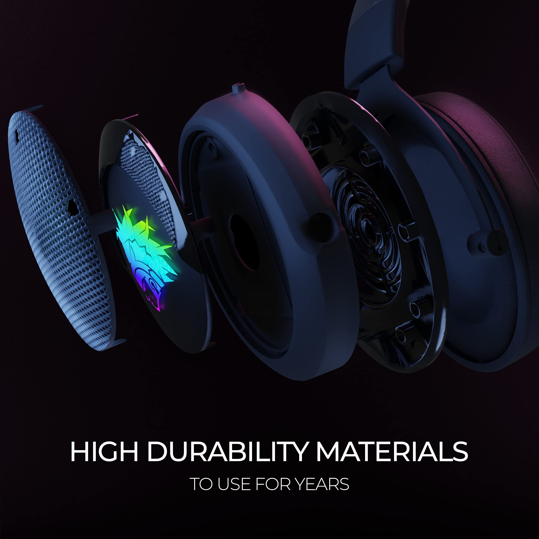 PILAS T-Kun Wired Gaming Headsets with RGB, Flexible Microphone,