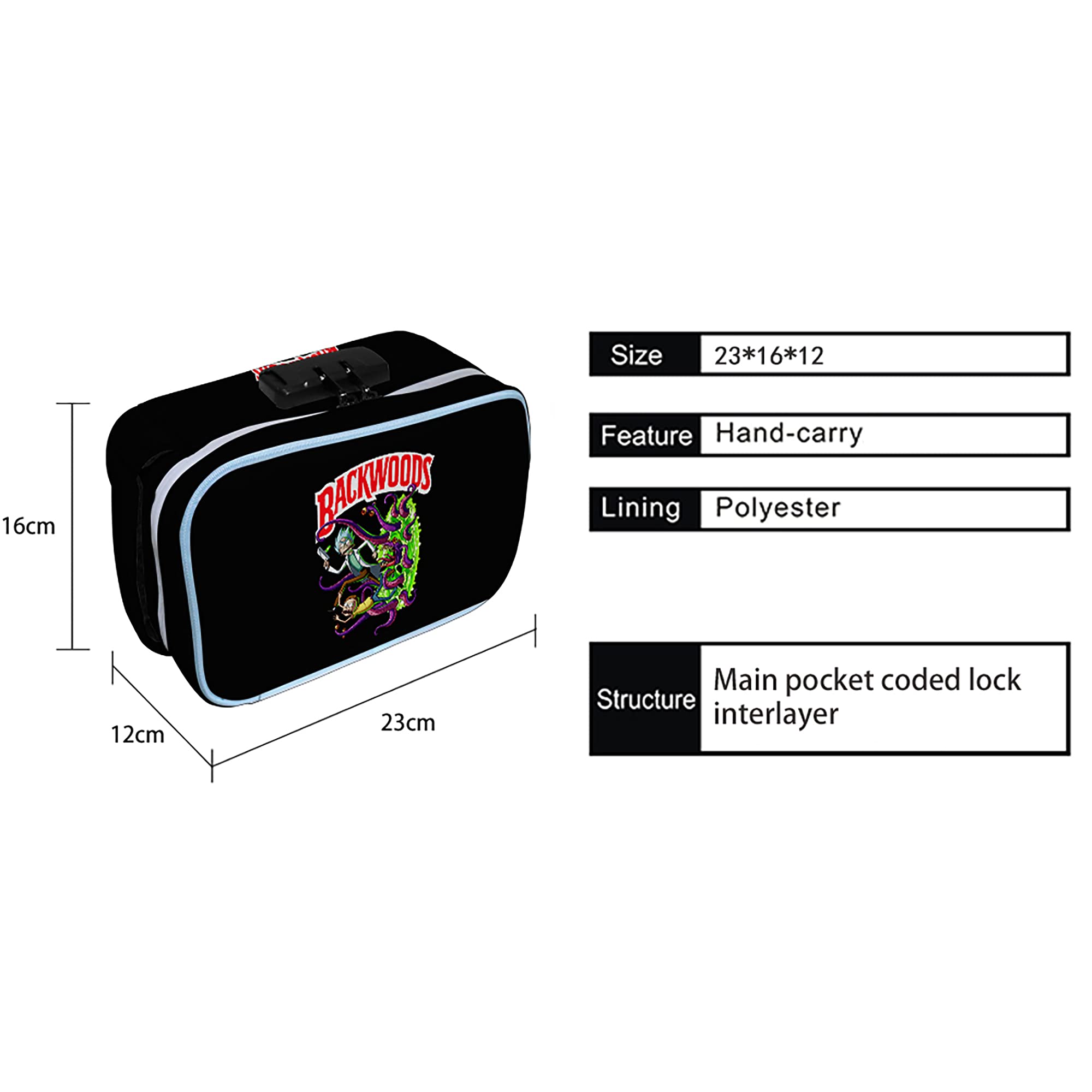 LIK EPOCH Smell Proof Bag with Combination Lock Lunch Bag File Organizer Case Container